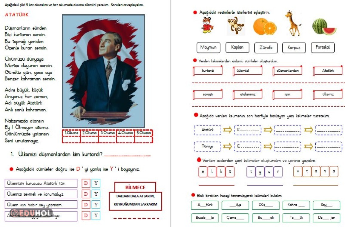Atatürk Şiiri -Okuma Anlama... | Eduhol - Ders Videoları İzle Online ... Atatürk Şiiri -Okuma Anlama... | Eduhol - Ders Videoları İzle Online ...