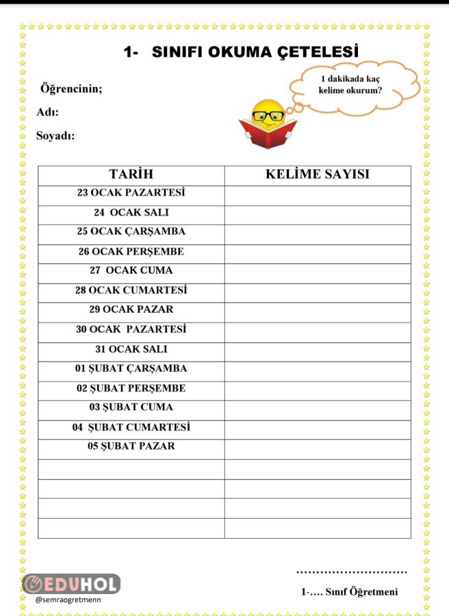 Okuma Çetelesi | Eduhol - Ders Videoları İzle Online Test Çöz Etkinlik ...