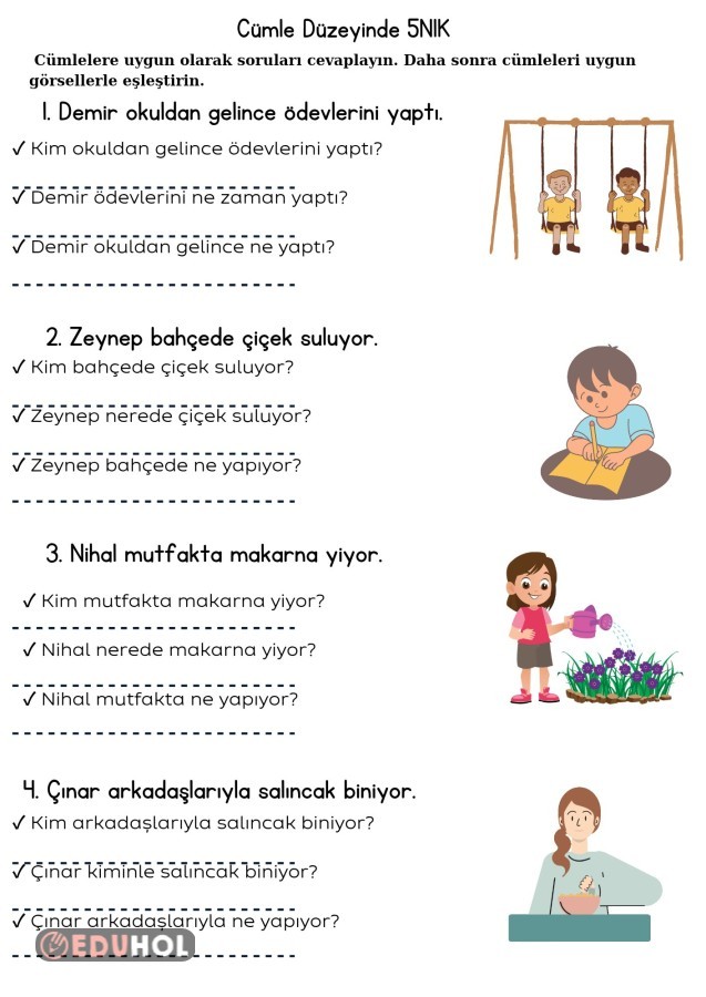 Cümle Düzeyinde 5N1K - Okuma A... | Eduhol - Ders Videoları İzle Online ...