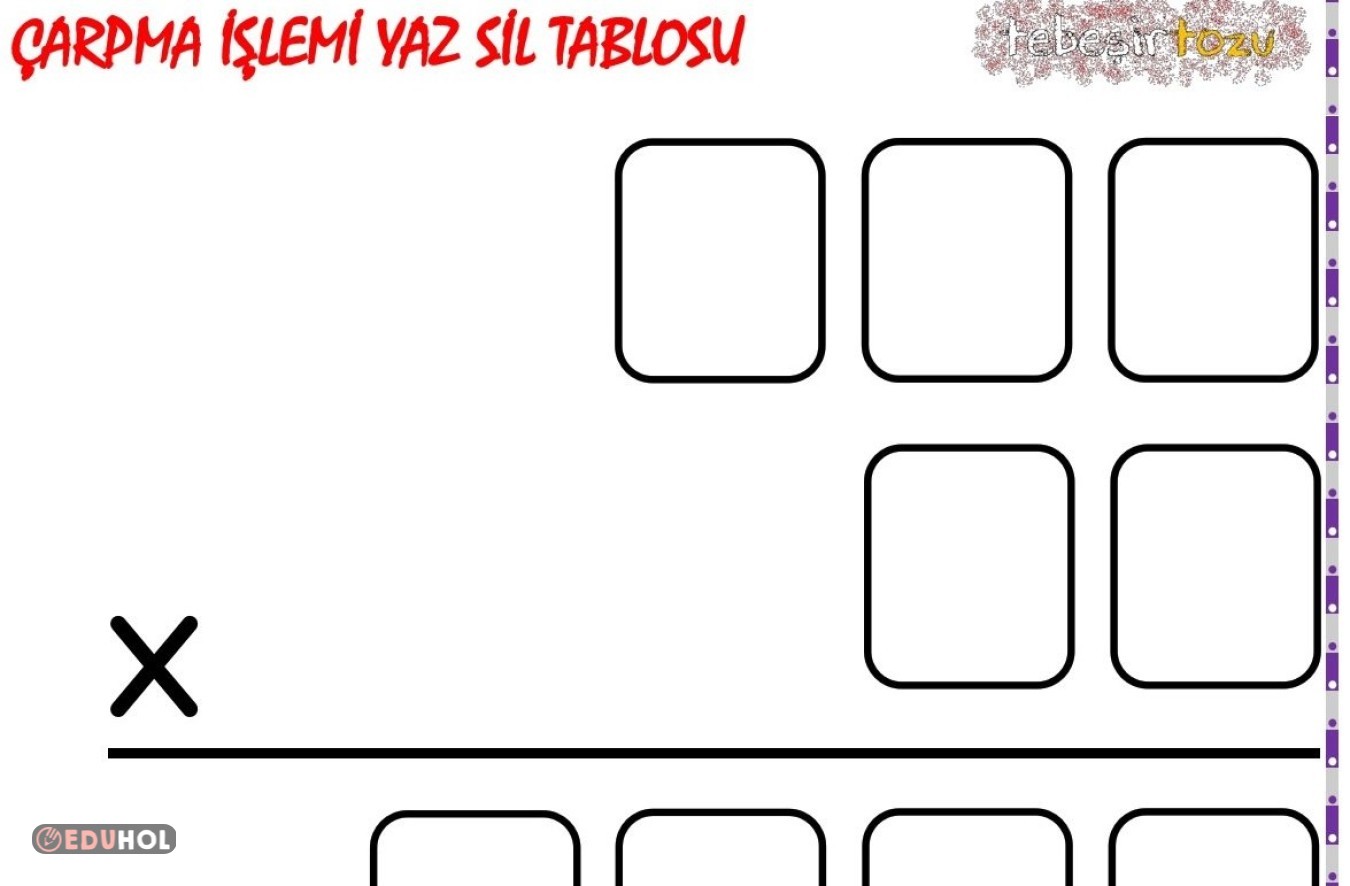 Çarpma İşlemi Yaz Sil Tablosu... | Eduhol - Ders Videoları İzle Online ...