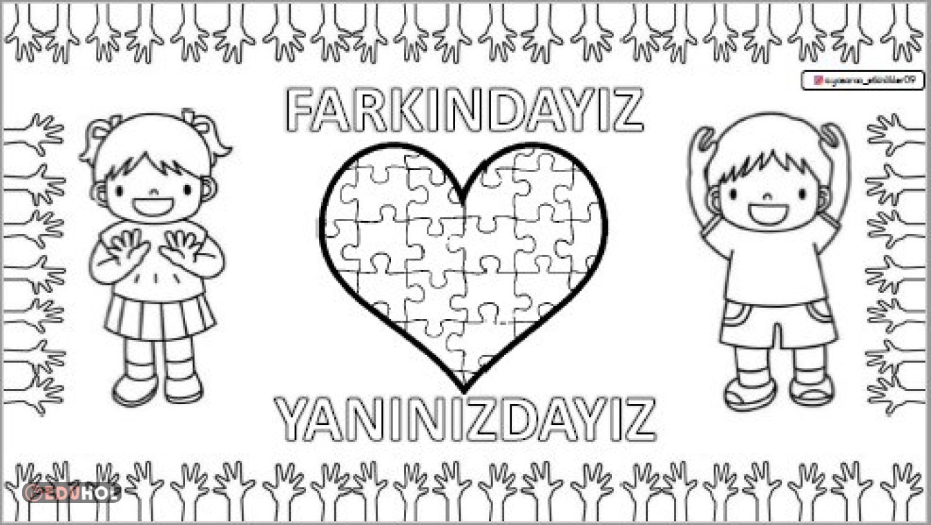 Otizm Boyama Sayfaları-1 | Eduhol - Ders Videoları İzle Online Test Çöz ...